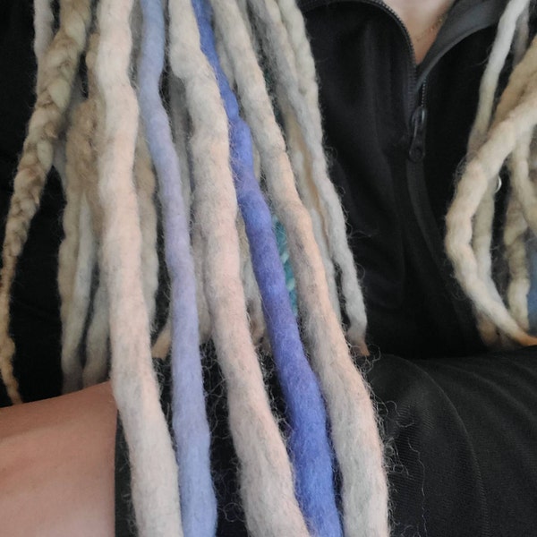Wool Dreadlocks Dreads DE Extensions Green Bottle Braids Full Set SHORT ...