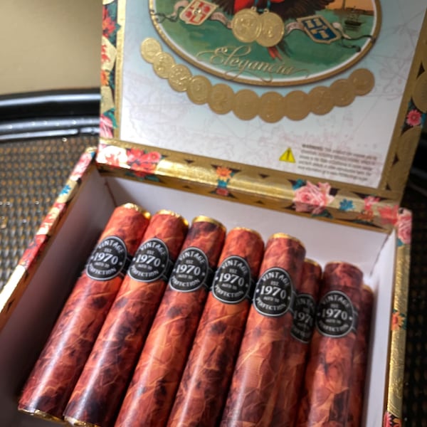 Personalized Photo Cigar Labels Birthday Cigar Band, Vintage Aged to ...