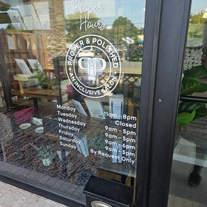 Store Hours Decal Personalized Business Signage Custom Open Close Hours ...