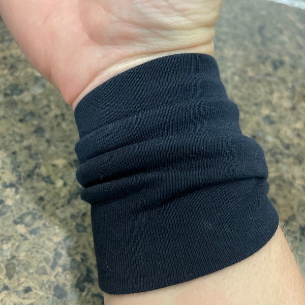 Silver Wide Wrist Cuff Bracelet, Silver Jersey Wrist Tattoo Cover up ...