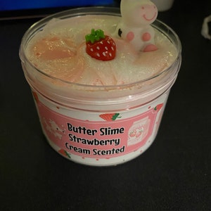 Strawberry Cow Butter Slime Scented Slime Pink Cow Slime - Etsy