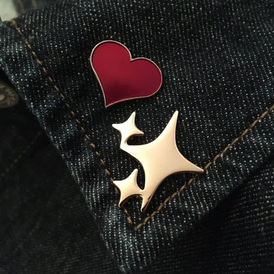 Sparkle Enamel Lapel Pin // Gold / Sparkle Emoji / Stars / - Etsy