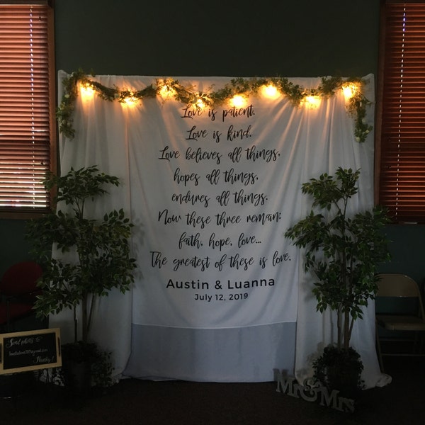 Custom Backdrop, Quote Backdrop, Wedding Vow Backdrop, Calligraphy ...