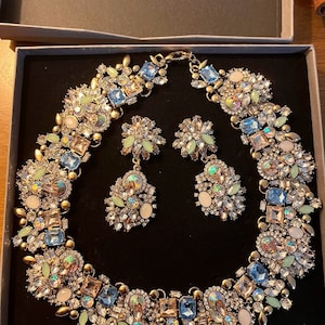 Graphite Embellished Statement Necklace Statement Necklace - Etsy