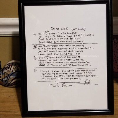 Beatles Setlist Shea Stadium Signed Reprint 1965 Lennon Ringo Harrison ...