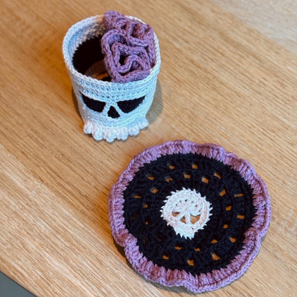 Brainy Skull Coaster Set CROCHET PATTERN / Skull Coaster PDF English ...