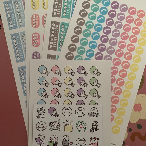 Cute Emoticon Stickers Emoticon Round Stickers Face Emoticon Stickers ...