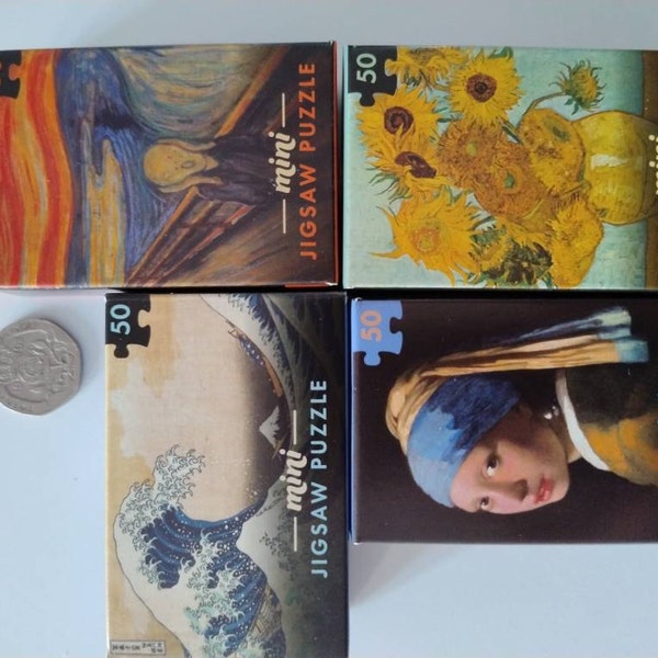 Mini Masterpiece Jigsaw Puzzle in a Matchbox - 50 Piece. Assorted Famous Paintings - Etsy