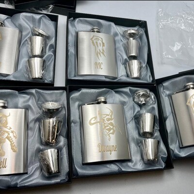 Photo/logo Engraved Custom Whisky Flask 7oz Stainless Steel - Etsy