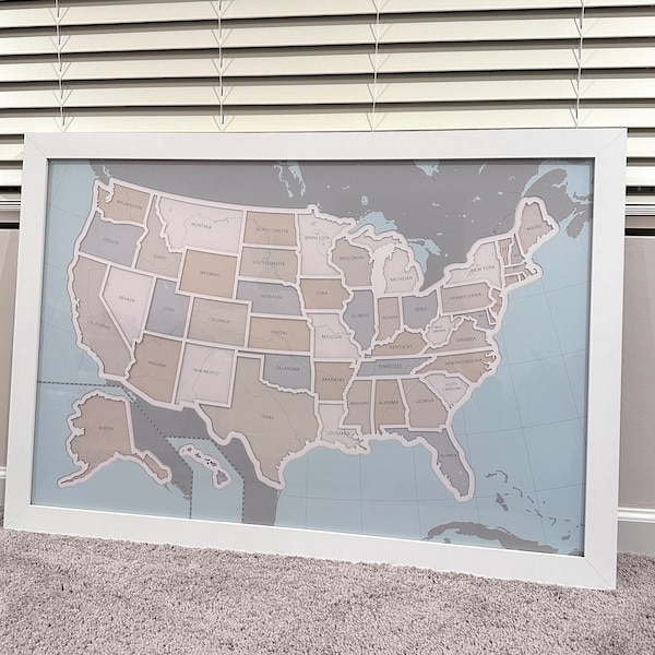 USA Photo Map - 50 States Travel Map Gift - Etsy