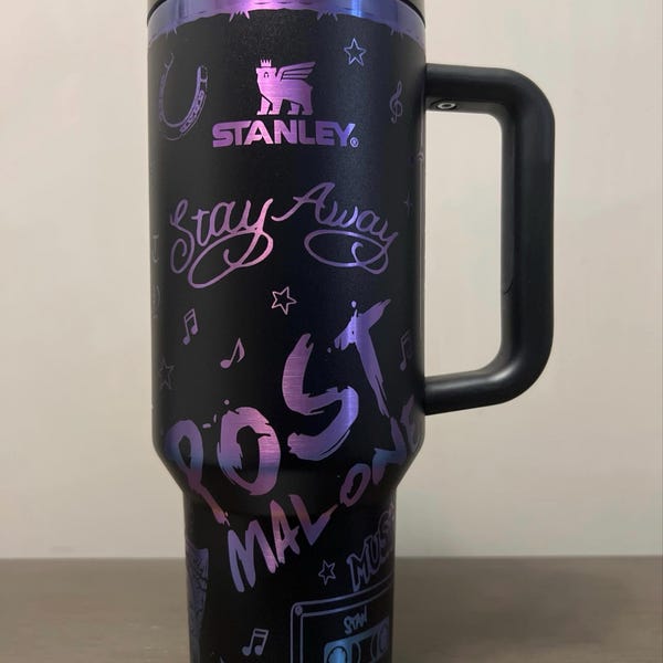 Customized Tumbler With Handle, Laser Engraved Spooky Design, Stainless ...