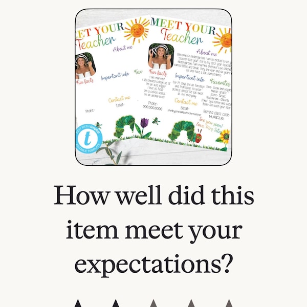 Meet the Teacher Template | Very Hungry Caterpillar | Teacher Printable ...