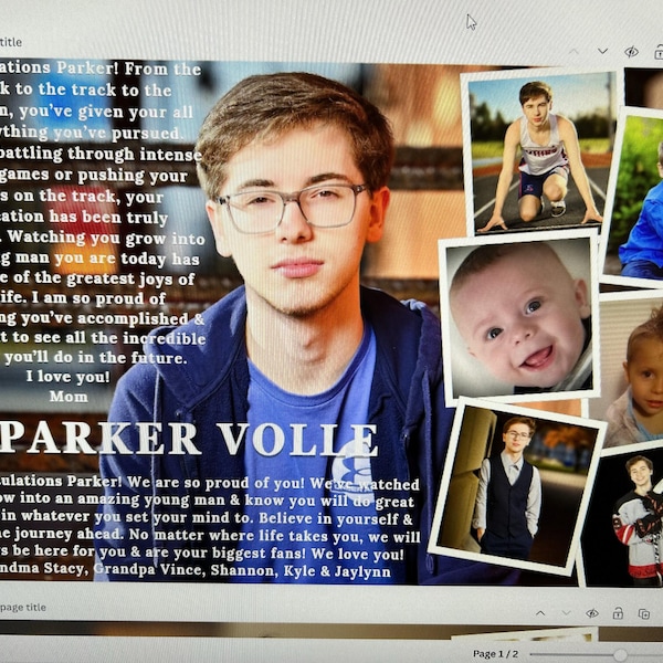 Yearbook Ad Template, High School Senior Yearbook Ad, Full Page ...