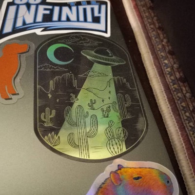 UFO Holographic Sticker - Etsy