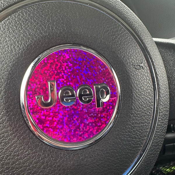 Steering Wheel Circle Holographic Sequins Jeep Sticker Decal, Wrangler ...