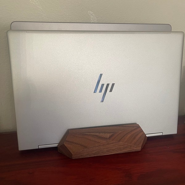 Dual Oak Laptop Stand: Vertical MacBook Dock, Desk Organizer - Etsy