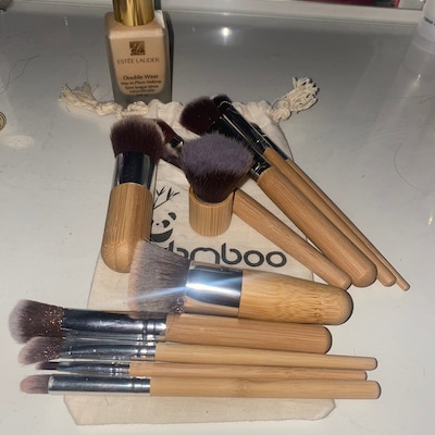 Premium Make up Brushes Set Bamboo Eco Friendly Natural - Etsy