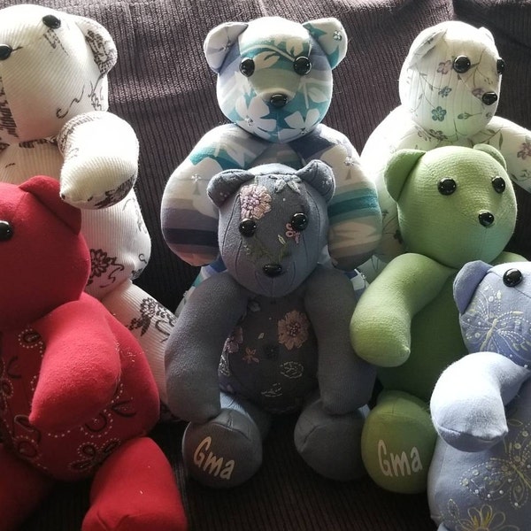 Small Teddy Bear/memory Bear/handmade Bear/memory of Loved One/keepsake ...