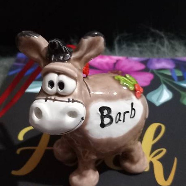 Name a Donkey Christmas Tree Bauble. Handmade Christmas Tree Decoration ...