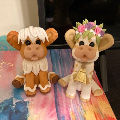 Molly the mini Moo Polymer Clay Sculpture - Etsy