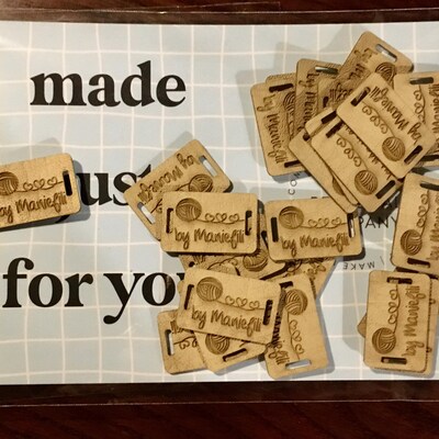 Walnut Wood RECTANGLE Tags 28mmx18mm Wooden Add: Any Text, an Image ...
