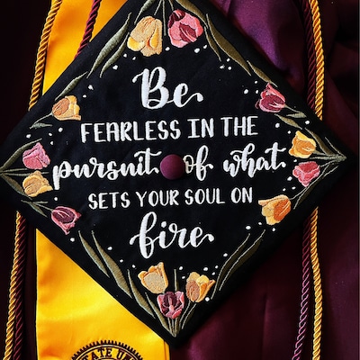 Embroidered Tulip Graduation Cap Topper Graduation Cap Decoration ...