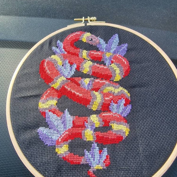 Snake Cross Stitch Pattern PDF, Milk Snake Embroidery, Modern Cross ...