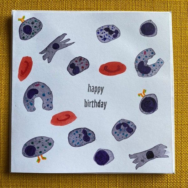 Blood Cell Birthday Card - Etsy