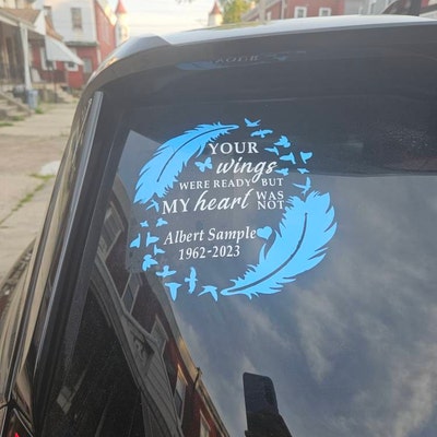 In Loving Memory Vinyl Decal, Customized Name and Date Sticker, Tribute ...