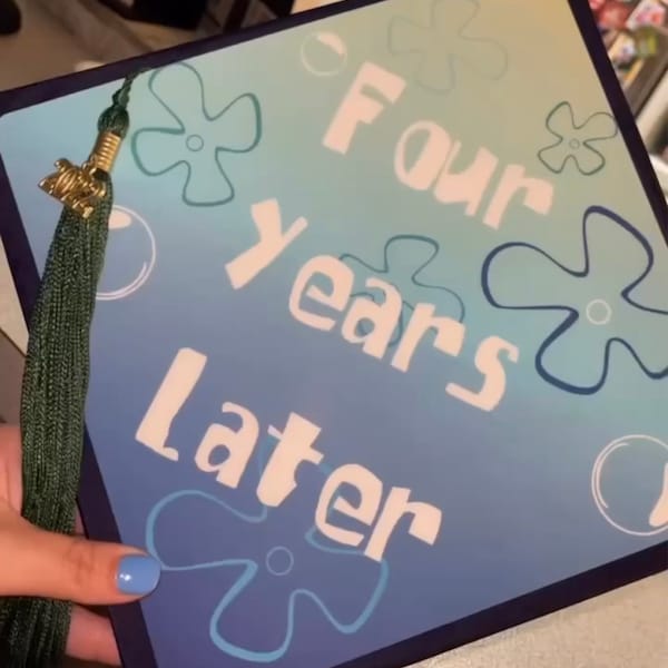 Custom Graduation Cap Topper, Four Years Later, Gemstone Border - Etsy