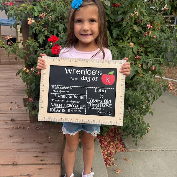 First Day of School Sign, Back to School Chalkboard, Reusable 1st Day ...