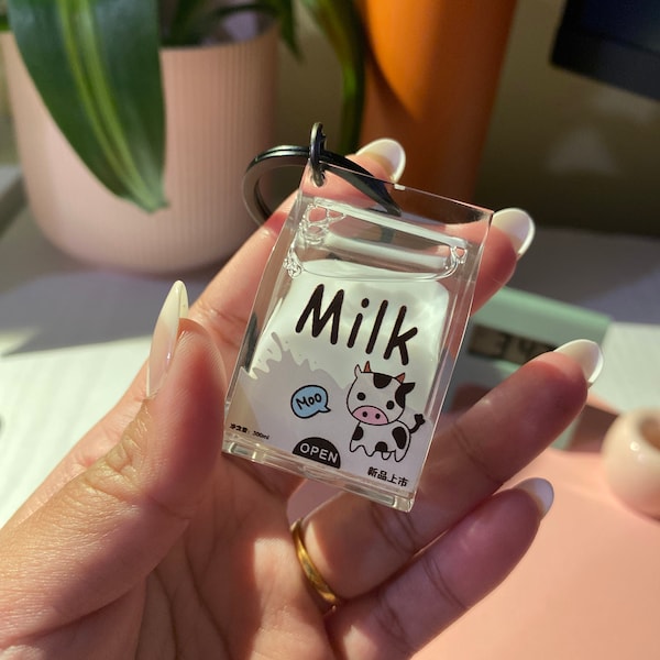 Cute Milk Carton Key Chain, Cute Keychain, Aesthetic Keychain, Adorable ...