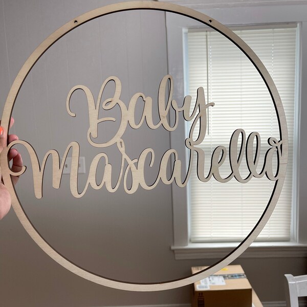 Custom Circle Frame Wood Cutout Sign, Event Cut Out, Door Hanger ...