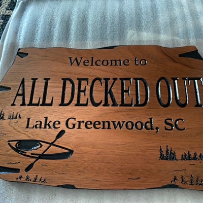 Custom Outdoor Signs Lakehouse Pine Tree Kayak Wooden - Etsy Canada