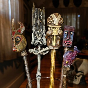 Tiki Swizzle Sticks, Moai and the Cannibal Handmade and Painted Paddle ...