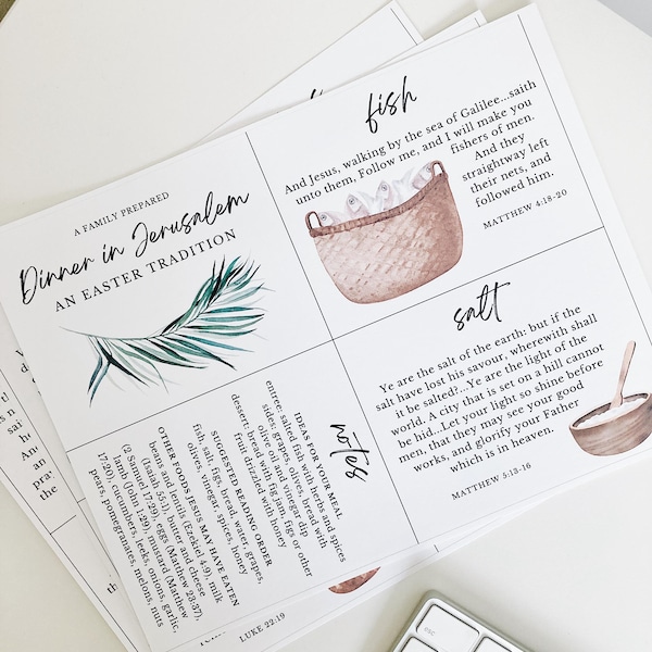 DIGITAL Easter Holy Week Jesus Christ-centered Dinner in Jerusalem Meal ...