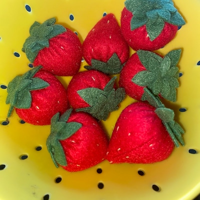 Strawberry Felt pretend Play Food, Fruits Vegetables, Kids Kitchen ...