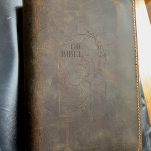 Personalized Leather Cover for Bible KJV , Custom Leather Holy Bible ...