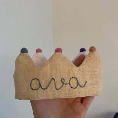 Beige First Birthday Crown With Personalization Baby Girl First ...