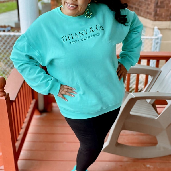 Large Diamond Embroidered Monogram Sweatshirt Personalized Sweatshirt ...