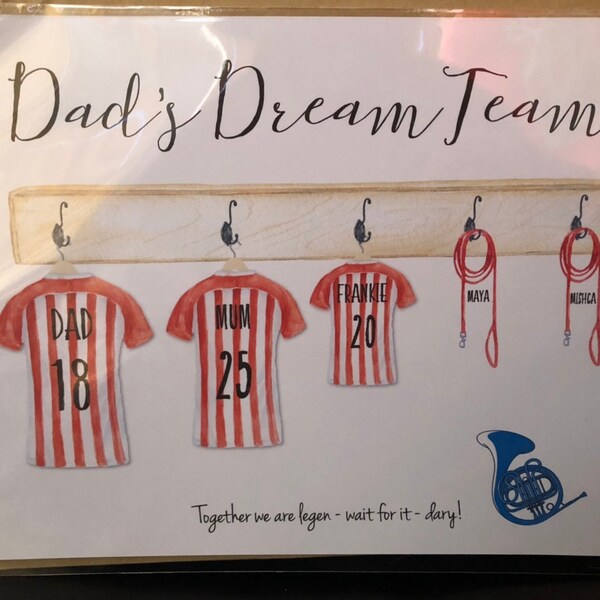 Father’s Day Gift, Football Print, Dads Dream Team, Gifts for Dad ...