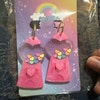 Bad Kitty Pink Christmas Tree Earrings Acrylic Earrings Christmas ...