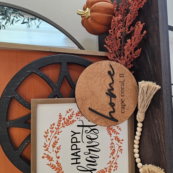Custom Home Round Wood Sign | Wooden 3D Laser Sign | Wood Sign | Wooden ...