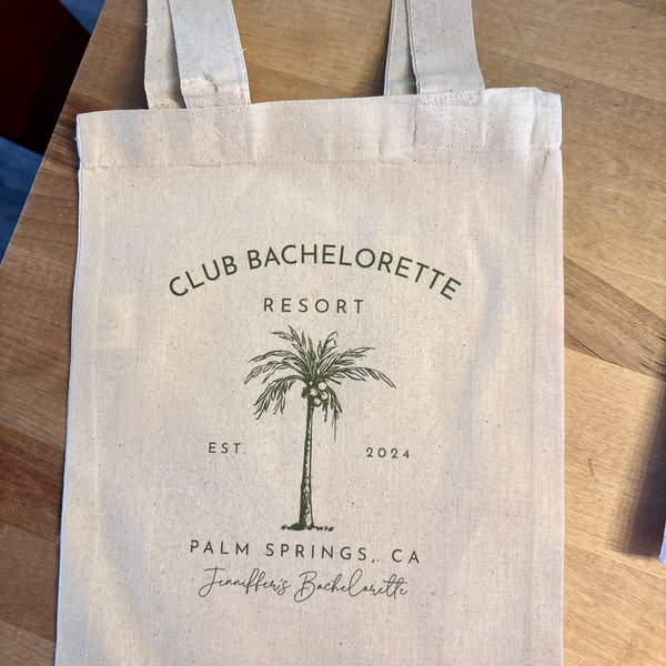 Club Bachelorette Palm Tree Tote Beach Bachelorette Hangover Kit Bag ...