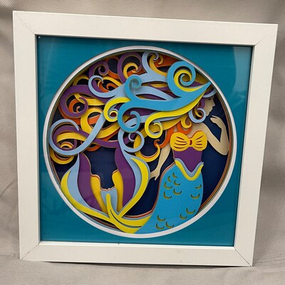 3D MERMAID Svg TROPICAL Shadow Box for Cricut for Silhouette - Etsy