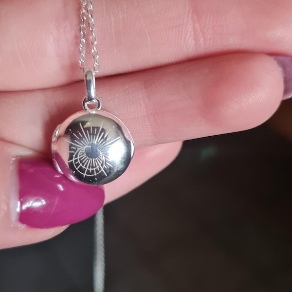 Moon Sun Locket Necklace • Customized Gold Locket • Sunburst Round ...