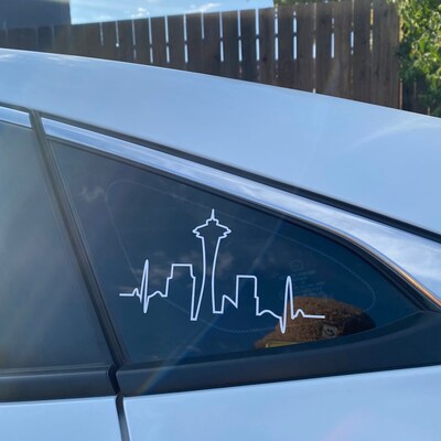 Seattle Skyline Heartbeat Vinyl Decal - Etsy
