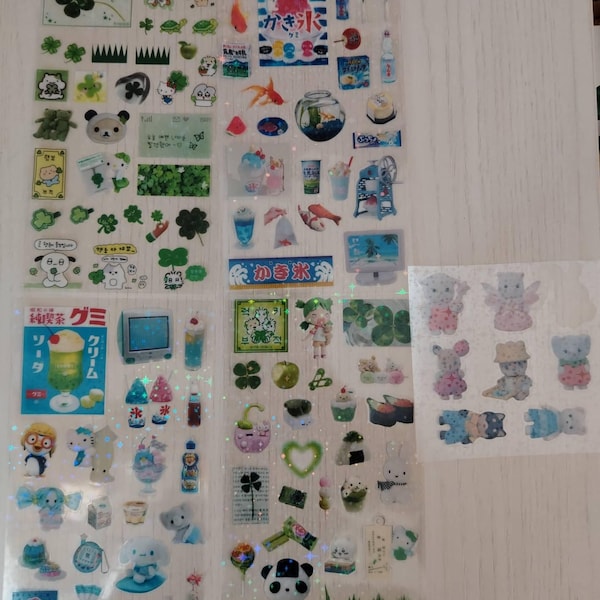 Vintage Japanese Snacks & Ramune Soda Stickers Sparkling Holographic ...