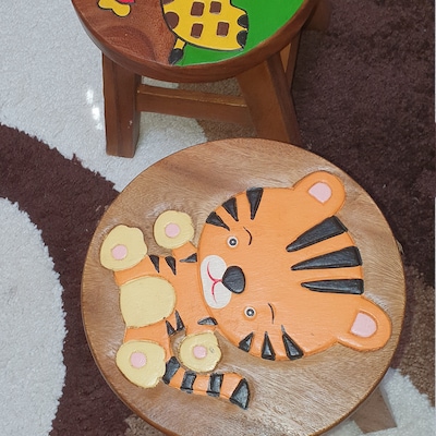 Childrens Wooden Stool Novelty Assorted Design Kids Stool Step Chair ...