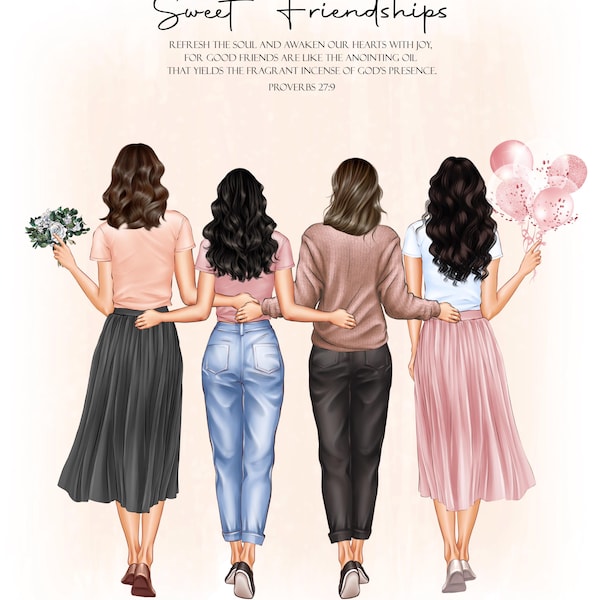 5 Best Friends Gift Five Best Friends Print 5 Friends Poster Five ...